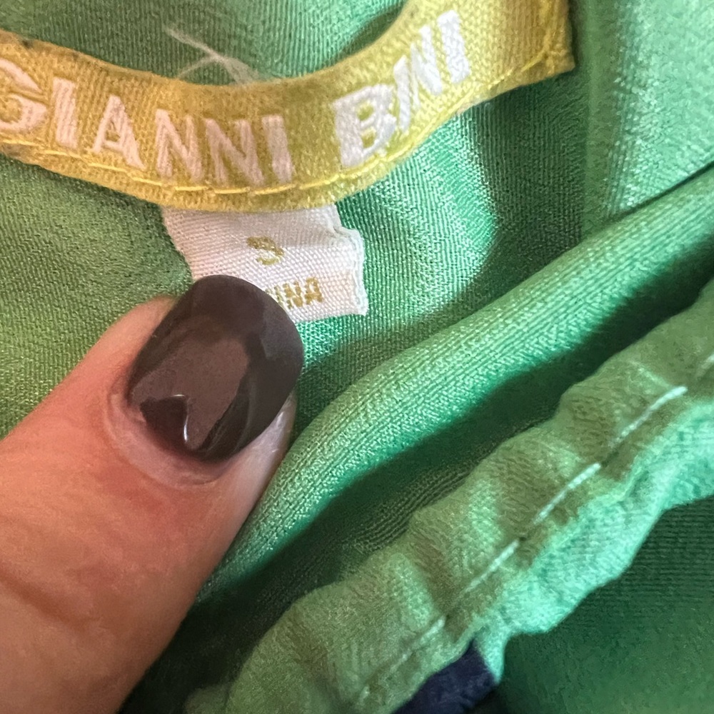 Gianni Bini Green And Navy Blue Stripped Maxi Dress. … - Gem